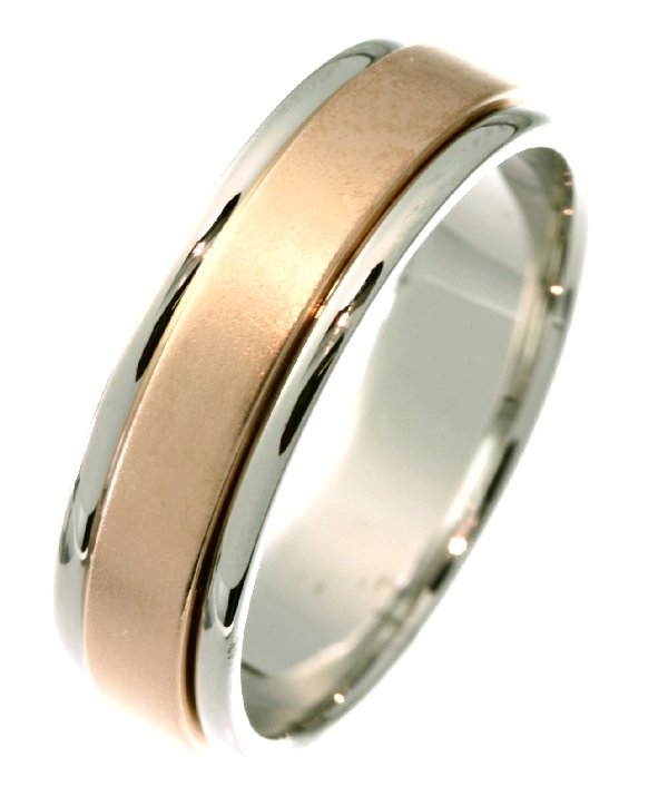 21532PE Wedding Ring, Platinum & 18 Kt Rose Gold