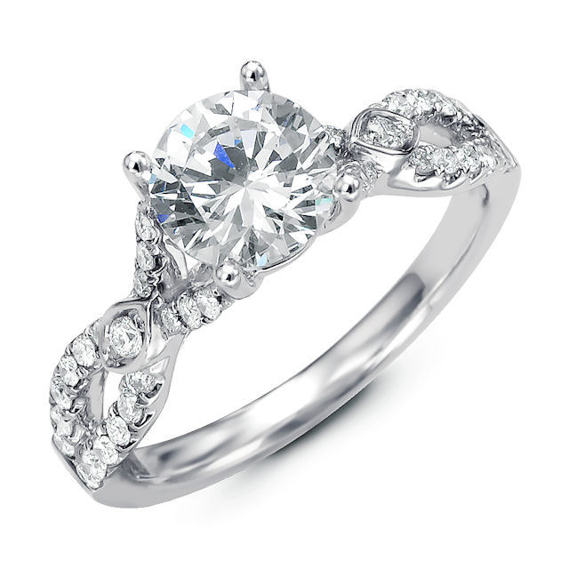 E32354PP Twisted Diamond Engagement Ring