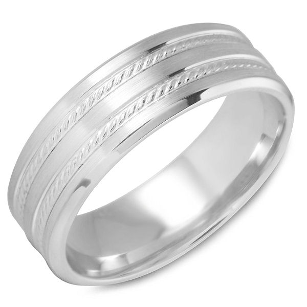 C15181PP Platinum Roped Design Wedding Ring